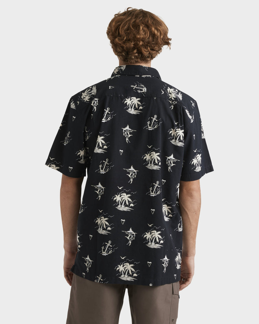 Mens Horizon Haze Short Sleeve Shirt - WASHED BLACK | Quiksilver